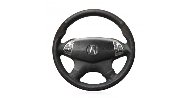 Loncky Auto Custom Fit OEM Black Genuine Leather Car Steering Wheel Cover for Acura TL 2004 2005 2006 Accessories